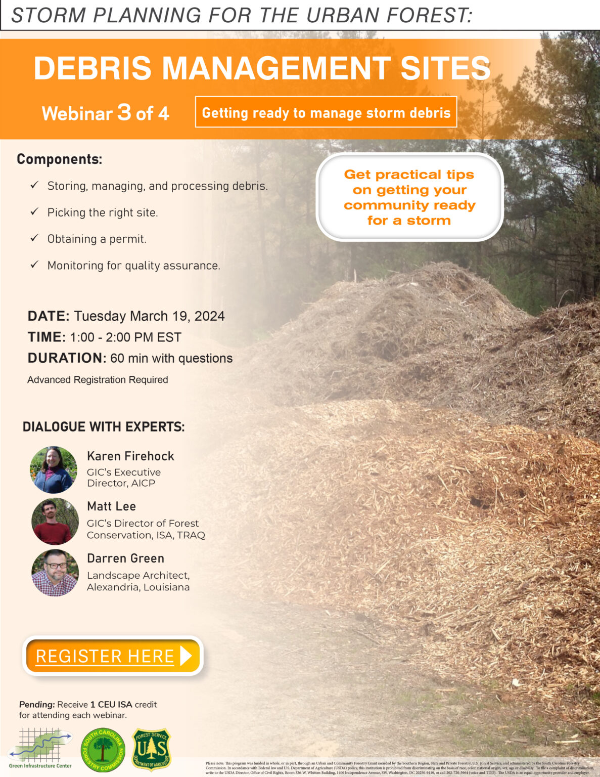 Storm Planning for the Urban Forest Webinar 3: Debris Management Sites ...